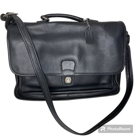 Coach | Bags | Coach Vintage Metropolitan Black Leather Brief Bag ...